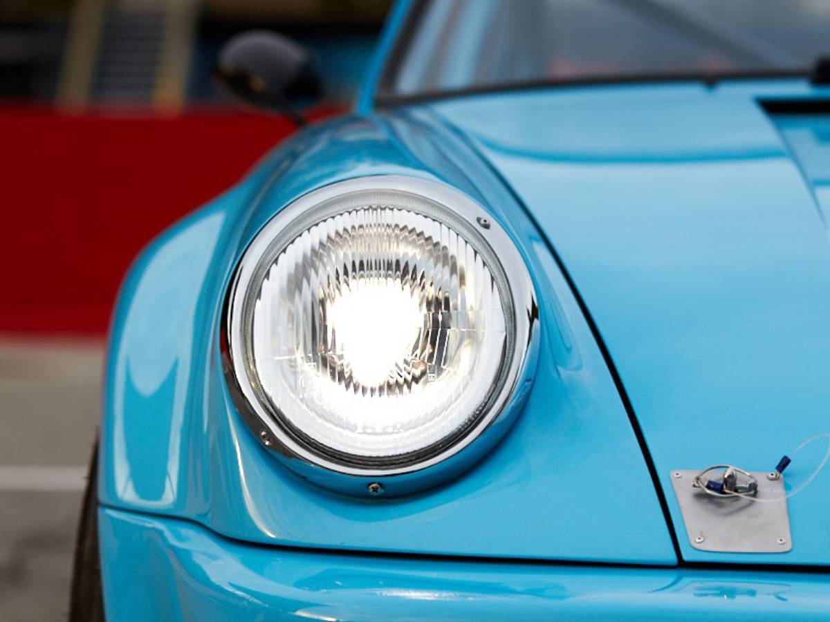 LED headlamp set with chrome reflector and fluted lens RHD Porsche 911 ...