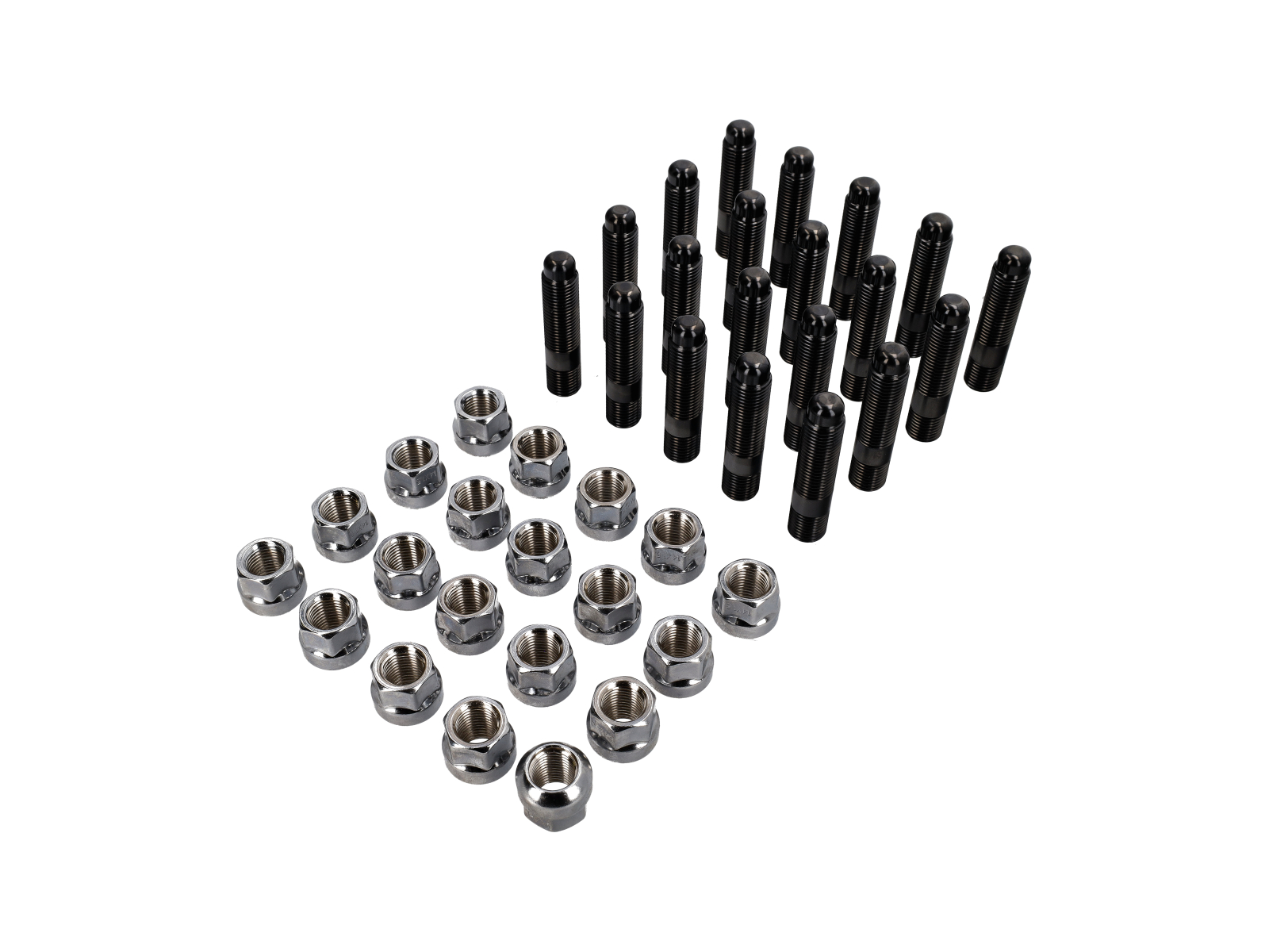 Titanium wheel bolt replacement stud set with chrome capless nut for ...