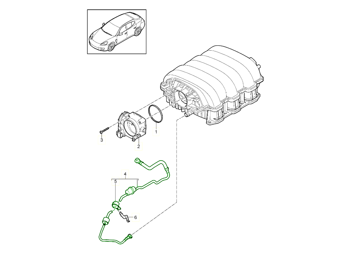 Breather line for Porsche 970 Panamera 3.6L 94611002004 - 94611002004 ...