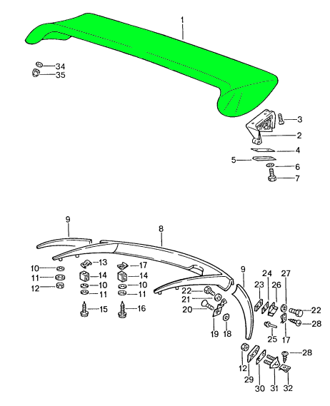 Porsche 928 Rear Spoiler 9285120780370C - 9285120780370C | Design 911