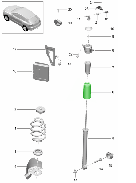 Rear Shock Absorber Rubber Boot Cover. Porsche Macan - 8K0512137A ...