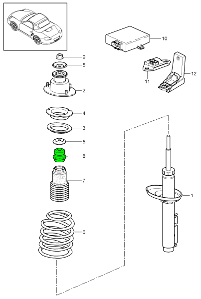 Porsche 987 Boxster Shock Absorber Additional Spring 98733330101 ...