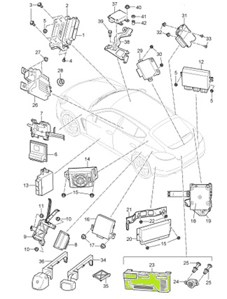 Control unit rear end. Porsche 970 Panamera 4H0959107AA - 4H0959107AA ...