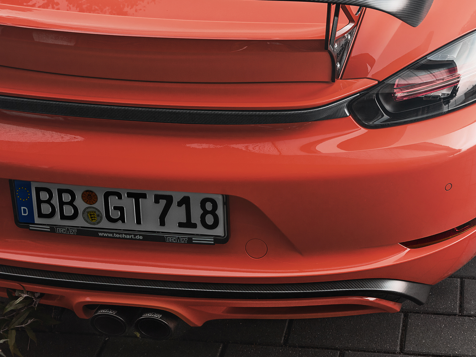 TechArt 082.121.700.009G and 082.121.700.009M TechArt carbon fibre rear ...