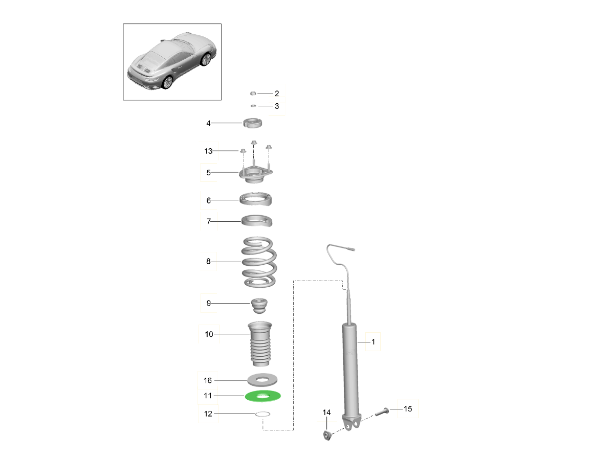 Porsche 991 Turbo Shock absorber spring disc 99733351303 - 99733351303 ...