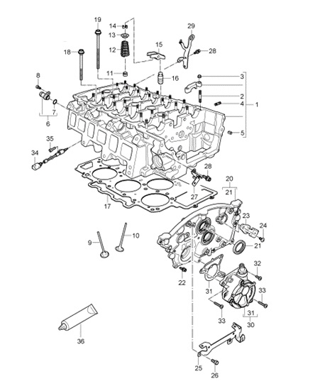Camshaft position (hall sender) sensor. Porsche 957 Cayenne / Porsche ...