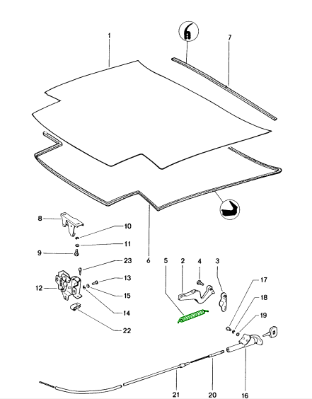 Porsche 914 Front hood springs Pair 91451116310 Restoration design ...