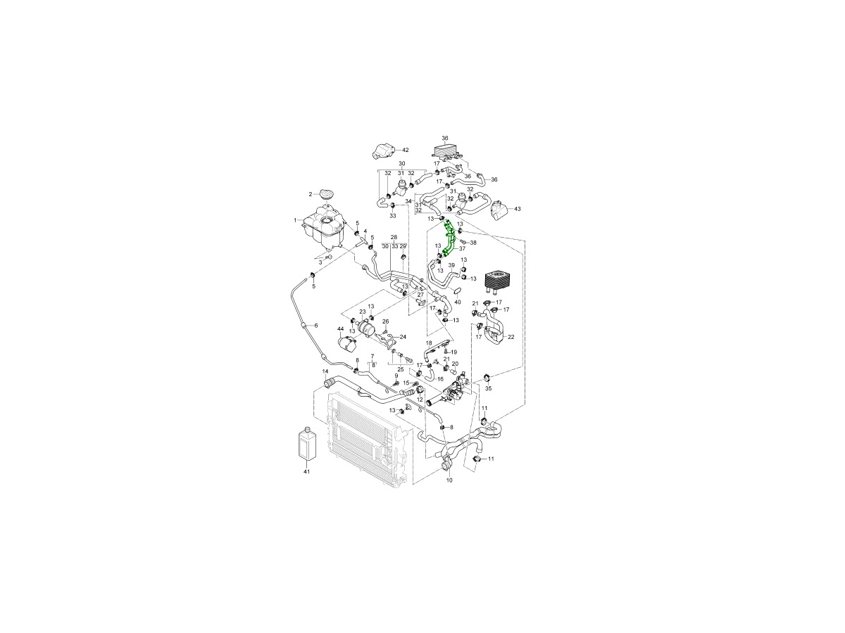 Porsche 958 Cayenne 3.6L Cooling water tube 95810636020 - 95810636020 ...