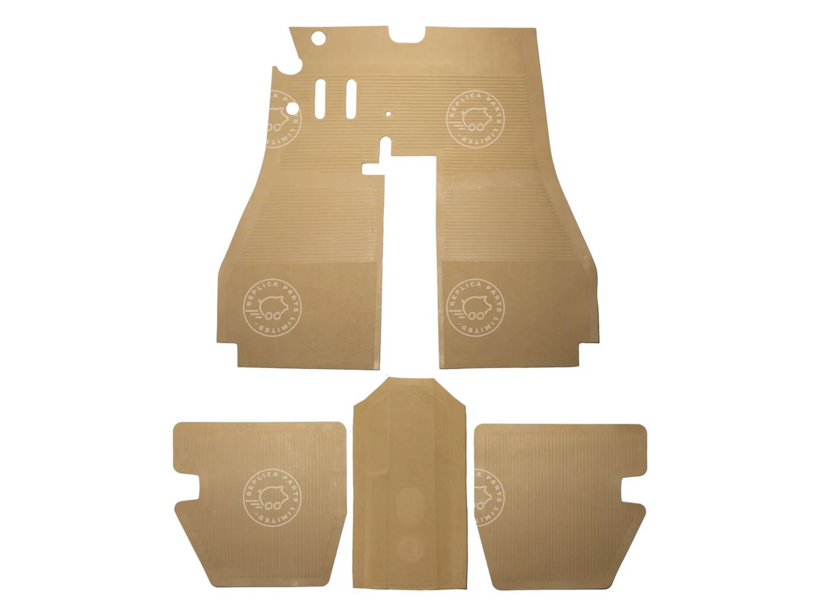 Complete Tan Rubber Floor Mat Set LHD. Porsche 356A 64455110100 ...