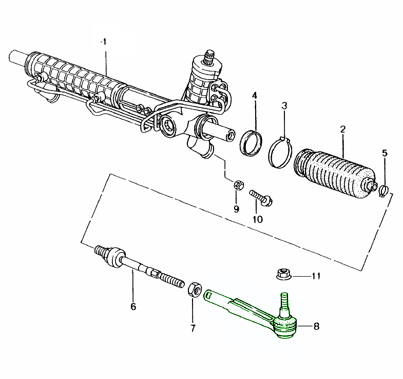 Porsche 99634713105 Track rod for Porsche 996 987 986 Boxster ...
