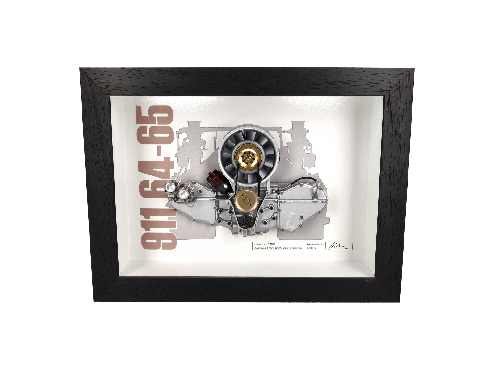 Engine 901 model cutaway - Box framed 1:4 scale - BFEN901 | Design 911