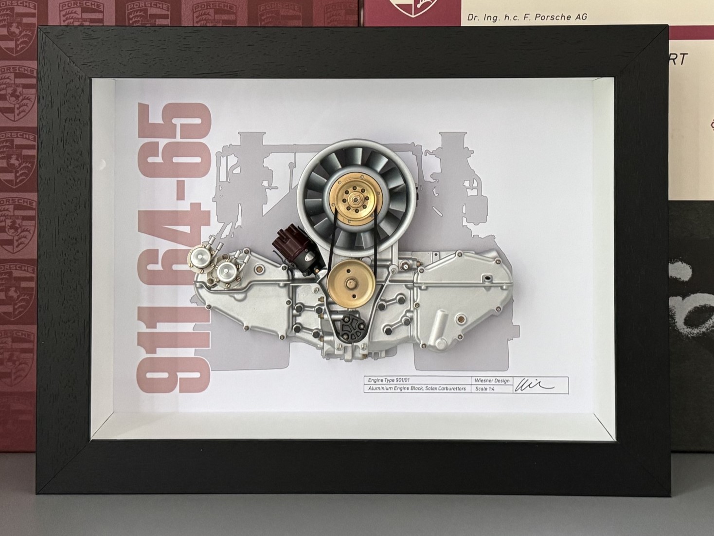 Engine 901 model cutaway - Box framed 1:4 scale - BFEN901 | Design 911