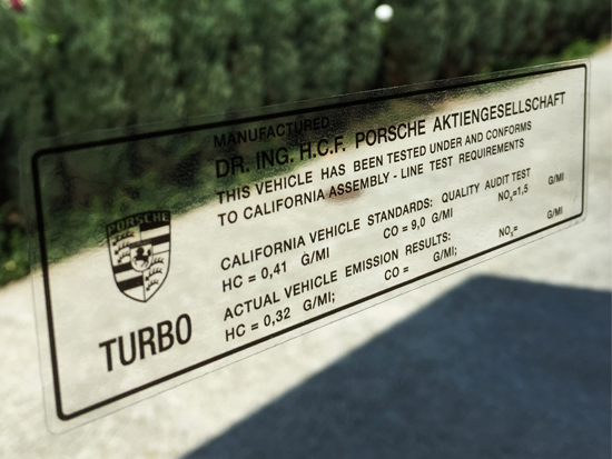 Porsche 911 Emission sticker for window 91140121202 - 91140121202/1 ...