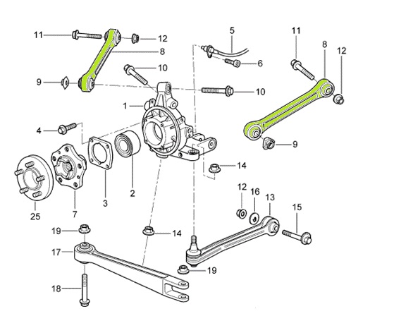 Concentric monoballs rear upper control arms. Porsche 996 / 997 ...
