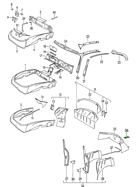 Porsche 356 Rear Body Support Restoration design - 64450382105/1 ...