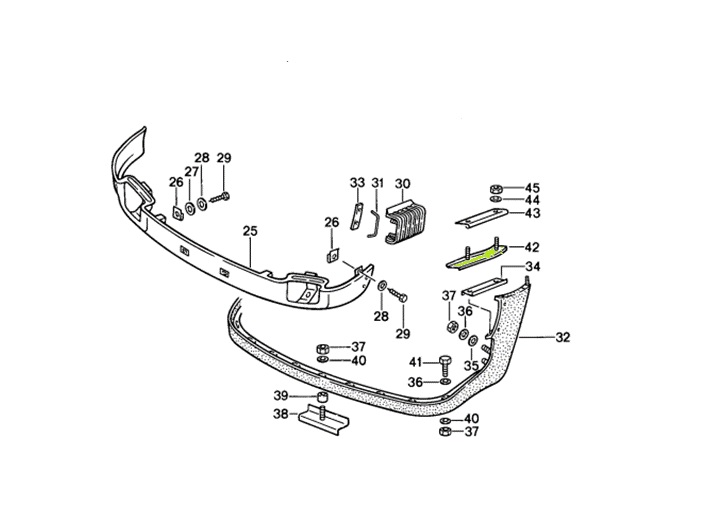 Support bracket front lower lip spoiler. Porsche 911 turbo ...