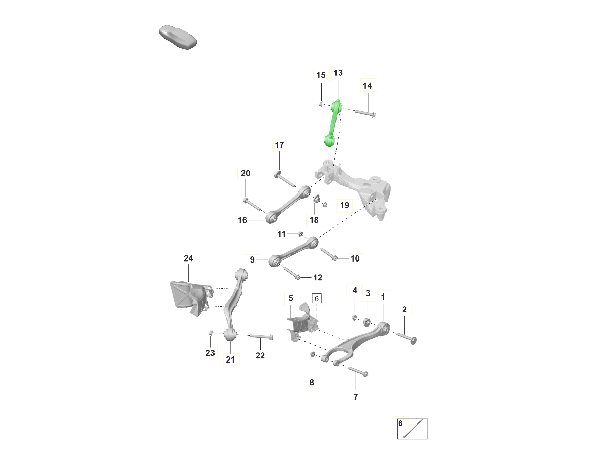 Porsche 992 Carrera 992 Turbo Bras de commande arrière supérieur ...