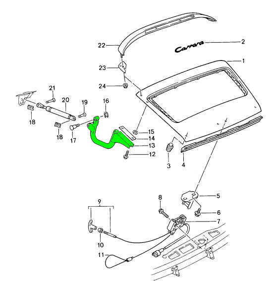 Porsche 993 Rear Lid Hinge 99351202300 - 99351202303 | Design 911