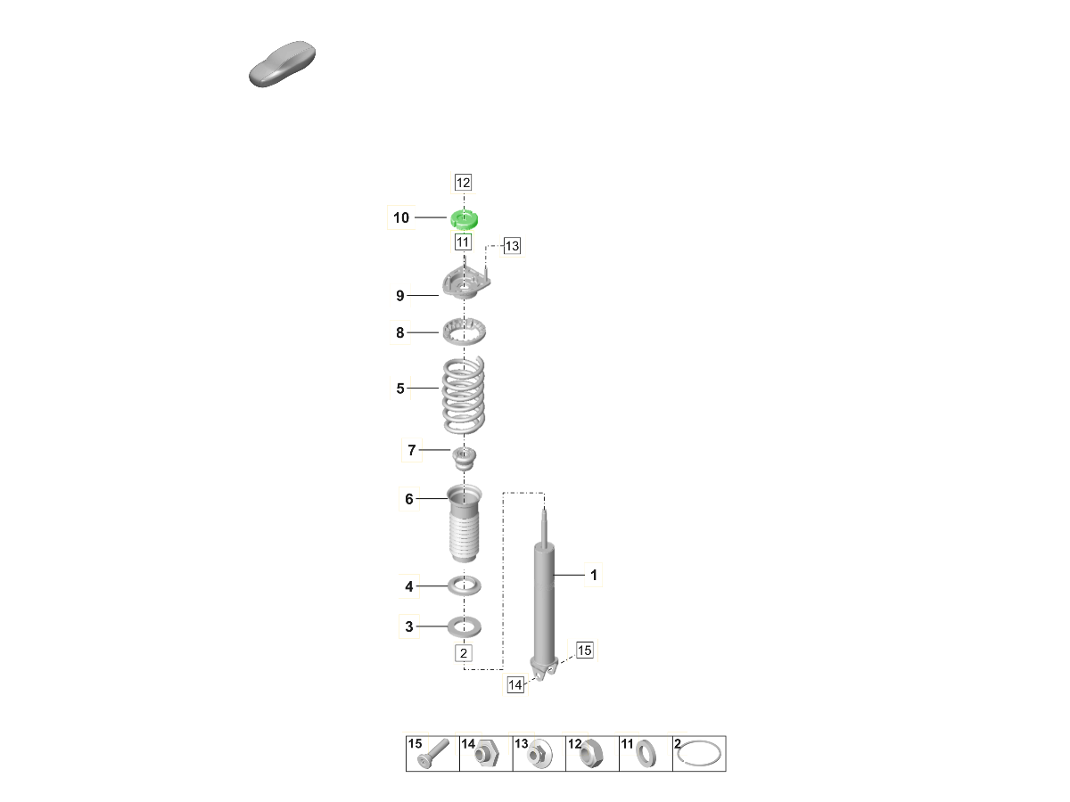 Porsche 992 Rear shock absorber top mount insert 992512353 - 992512353 ...