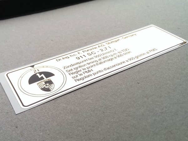 Buy Porsche 911 & 912 (1965-1989) 911 1978-1983 3.0L / SC Timing Decals ...