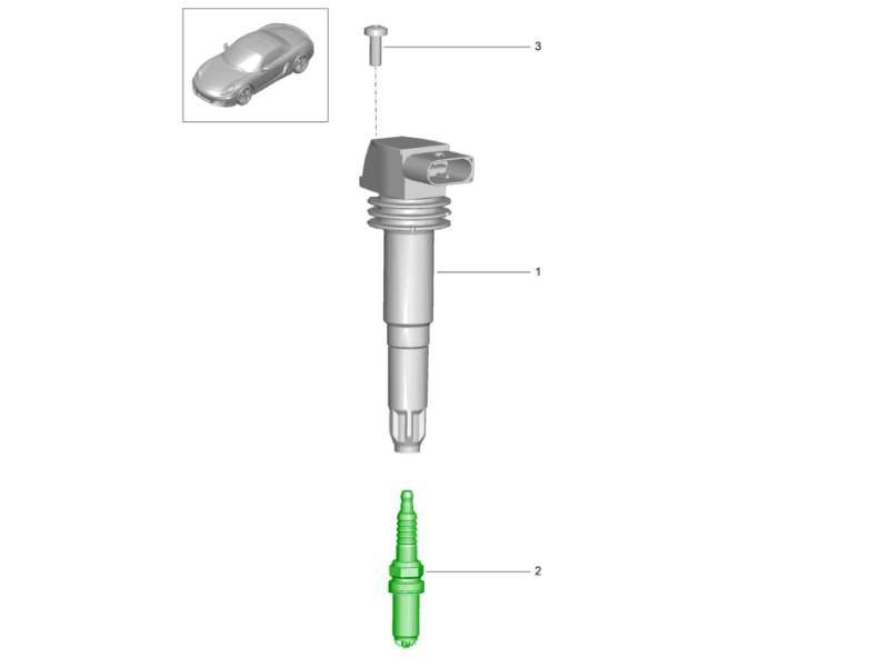 Spark Plug. Porsche 991 Carrera / 981 Boxster / Cayman / GT4 2012-16 ...