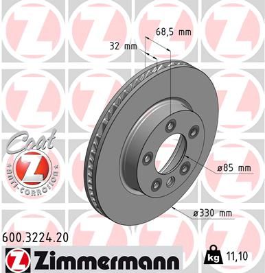 Buy Porsche Cayenne 9PA (955) 2003-2006 Standard Coat:Z Brake Discs ...