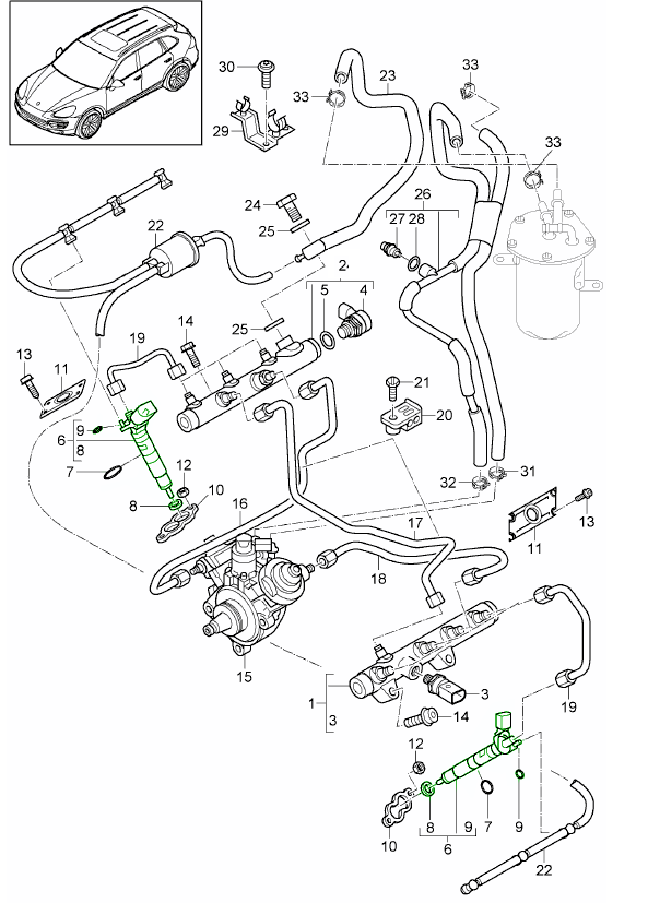 Kaufen Porsche Cayenne MK3 (958) 2010-2017 Einspritzdüsen | Design 911