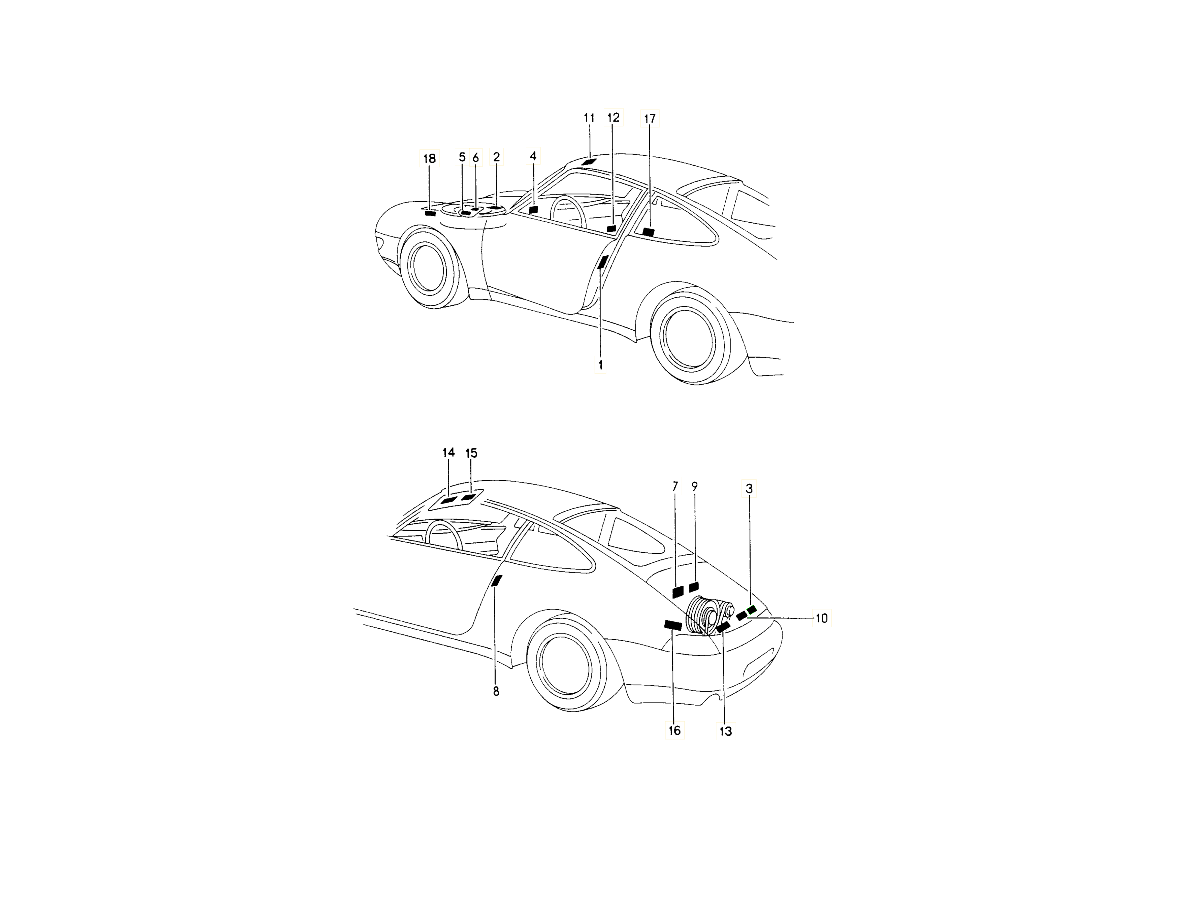 Porsche 993 RS Sticker for engine specification 99300610704 ...