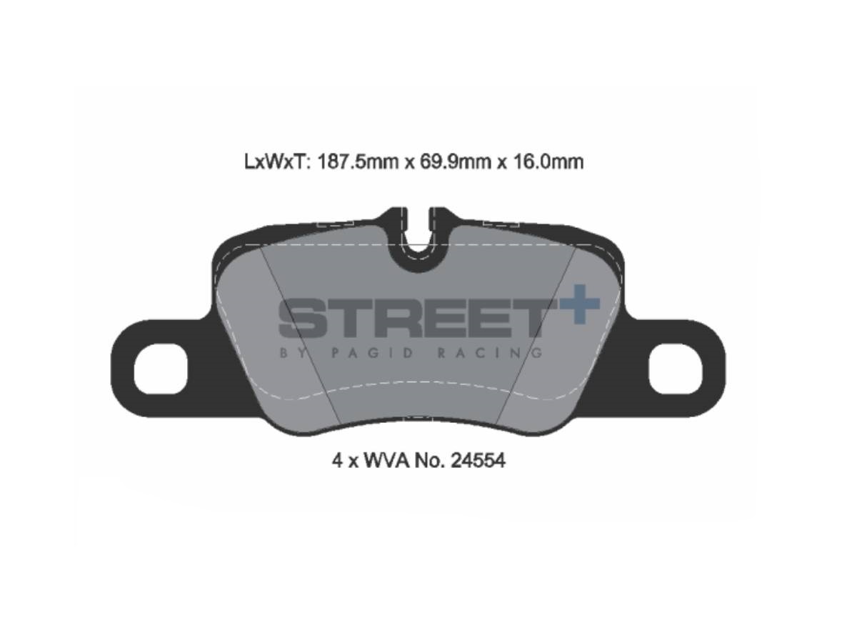 PAGID Street+ T8002SP2001 Pagid street+ rear brake pads. Porsche 991 / ...