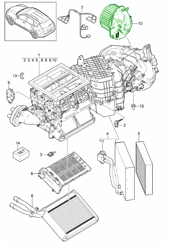 Porsche Cayenne Blower for air conditioning 95857234203 - 95857234203 ...