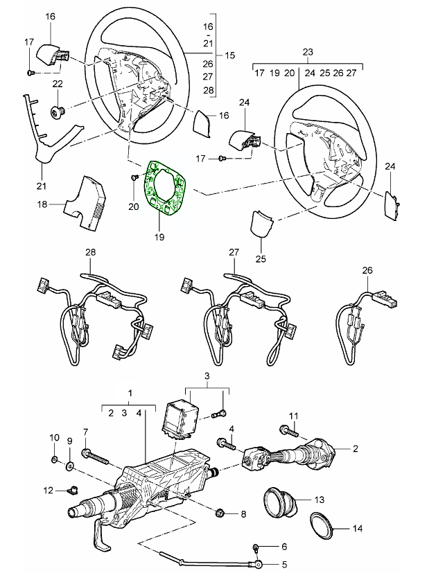 Porsche 997 Steering column housing support 99734788001 - 99734788001 ...