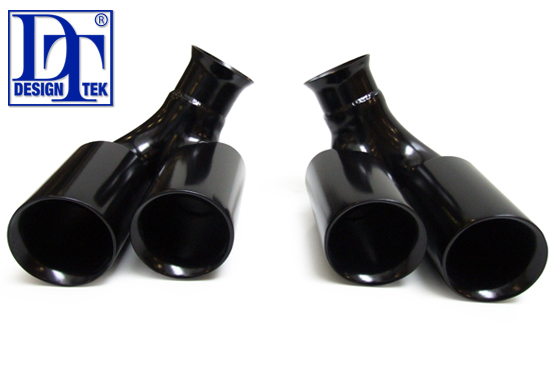 Exhaust Tail Pipes 4 Tube "MID-NIGHT BLACK EDITION" DesignTek. Porsche ...