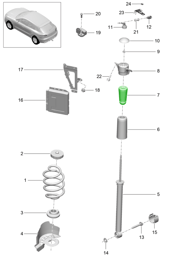 Porsche Macan Shock Absorber Rubber Stop 95B512131B - 95B512131B ...