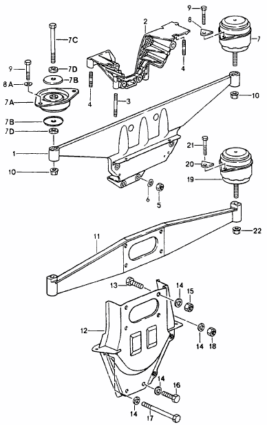 Engine Mounts. Porsche 964 C4 / 993 C2 - 96537504900 | Design 911