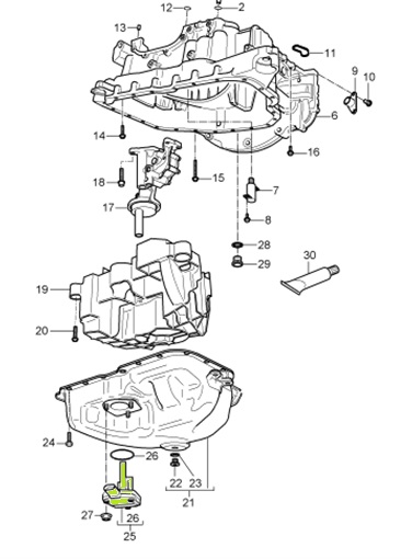 Oil level sender. Porsche 958 Cayenne Diesel / Porsche 970 Panamera ...