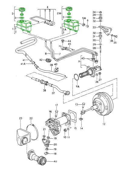 Porsche 993 Brake fluid reservoir 99335501703 99335501702 99335501701 ...