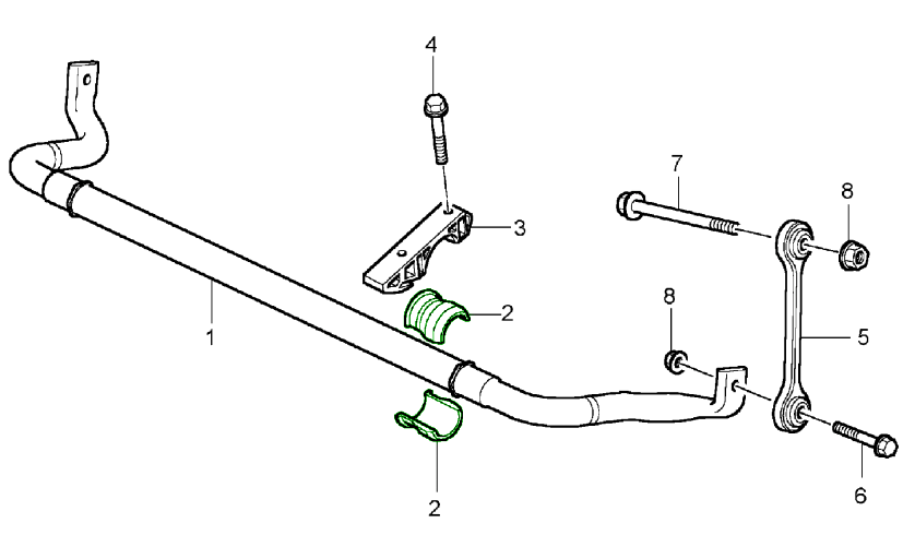 Stabilizer Bar Bush Rear 33.50mm for Porsche Cayenne - 95534379250 ...