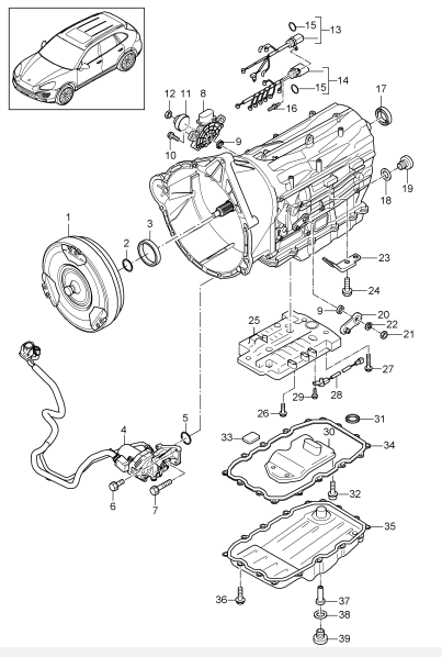 Porsche Cayenne Gearbox Oil Sump Gasket 95832137100 - 95832137100/1 ...