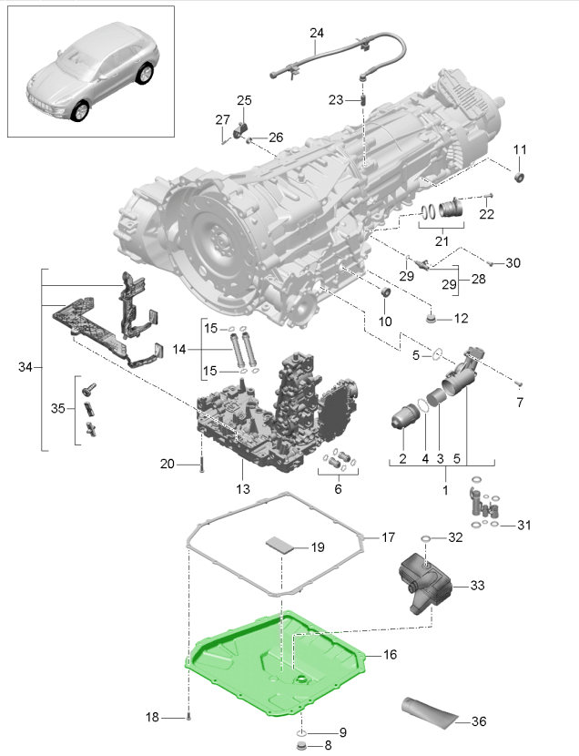 Porsche Macan Transmission oil pan 0B5321361C - 0B5321361C | Design 911