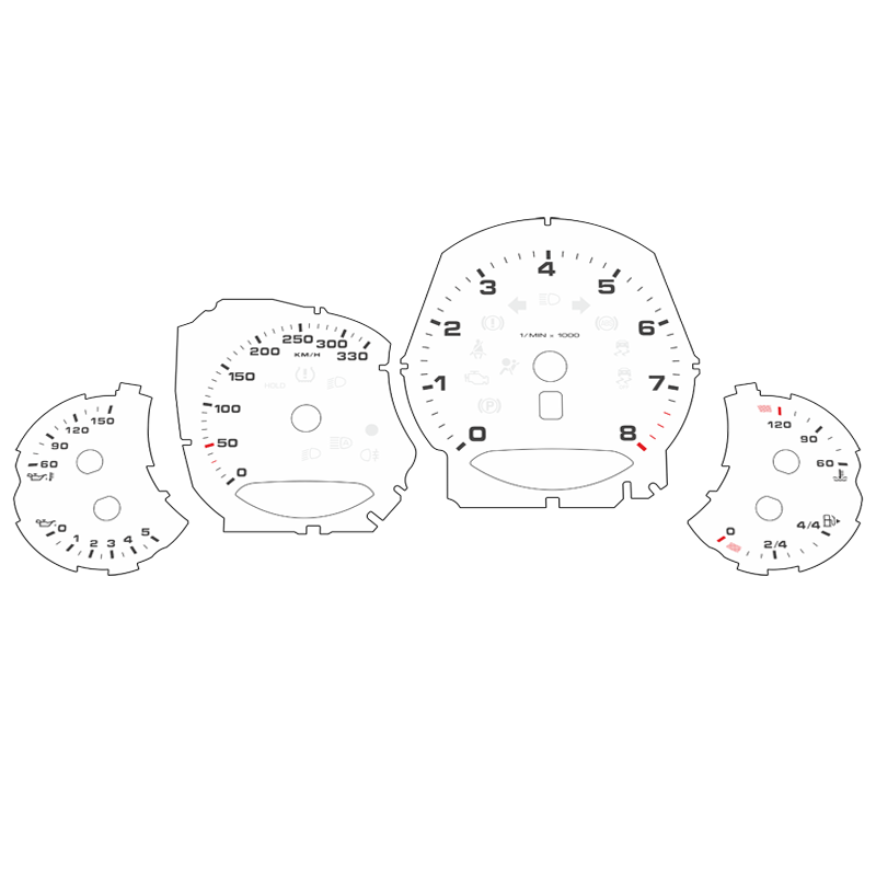 Dial face Manual / KMH. Porsche 991.2 - F9164220215BK | Design 911