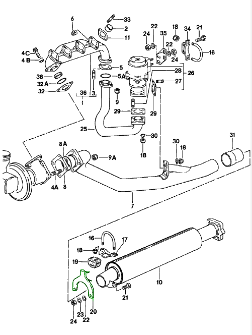 Porsche 924 924S 944 Exhaust Hook 93111106102 - 93111106102 | Design 911