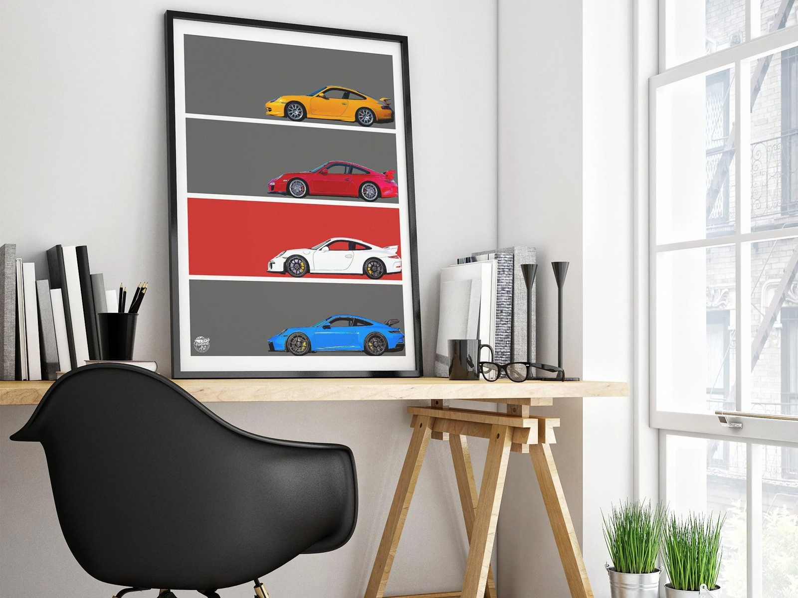 Porsche 911 GT3 Generations poster in Black frame Fueled.Art ...