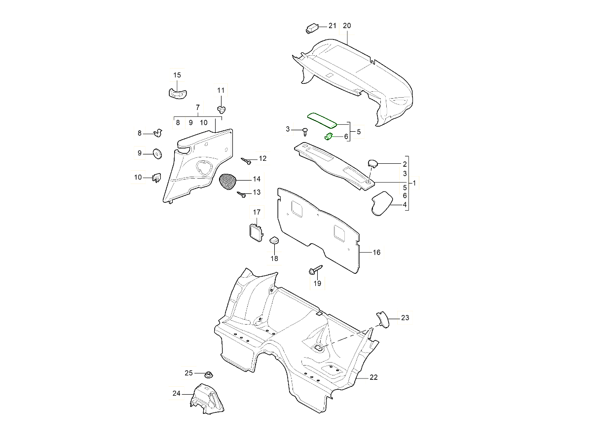 Porsche 997 Cabrio Flap cover for Convertible top cover 99655534101 ...