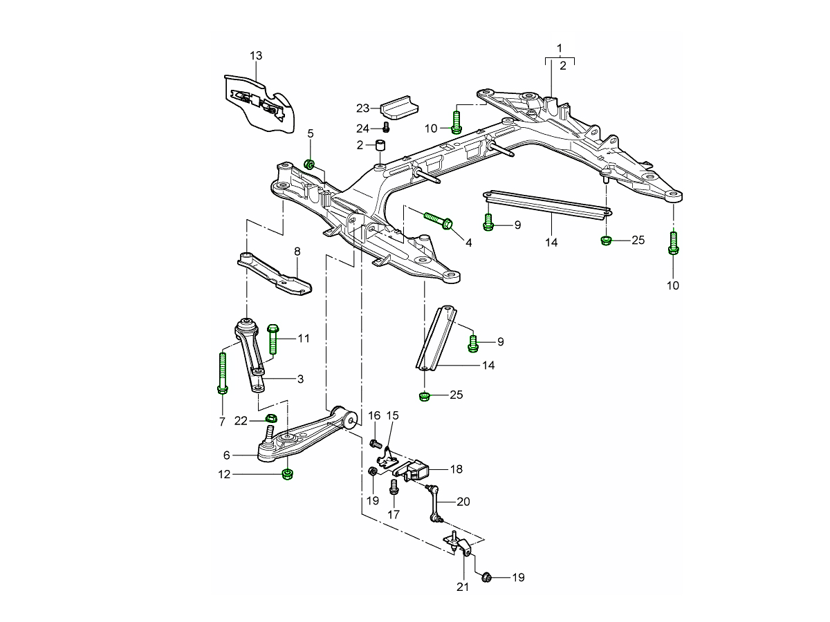 Nuts & Bolts for Control Arm 'Coffin Arm' & Wishbones FRONT Porsche 996 ...