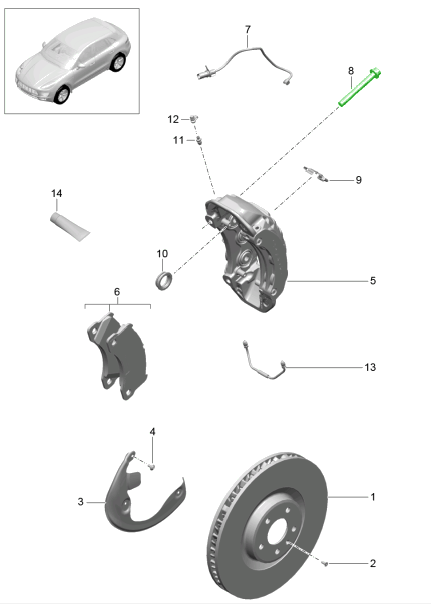 Porsche Macan Brake Caliper Mounting Bolt N91147601 - PAF911476 ...