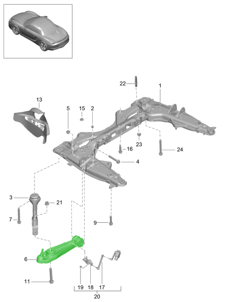 Porsche Boxster control Arm Front meyle 99134105321 - 99134105306/4::2 ...
