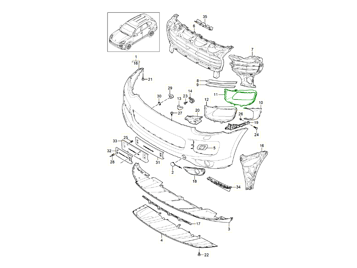 porsche front bumper air duct intakes | Design 911