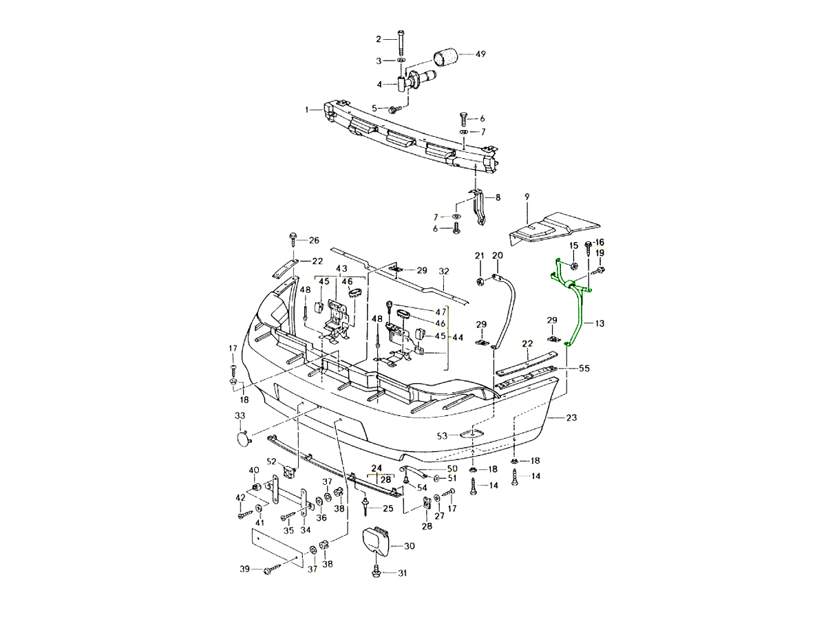 Porsche 993 RS Rear Bumper support tube OUTER 99350564102 99350564202 ...