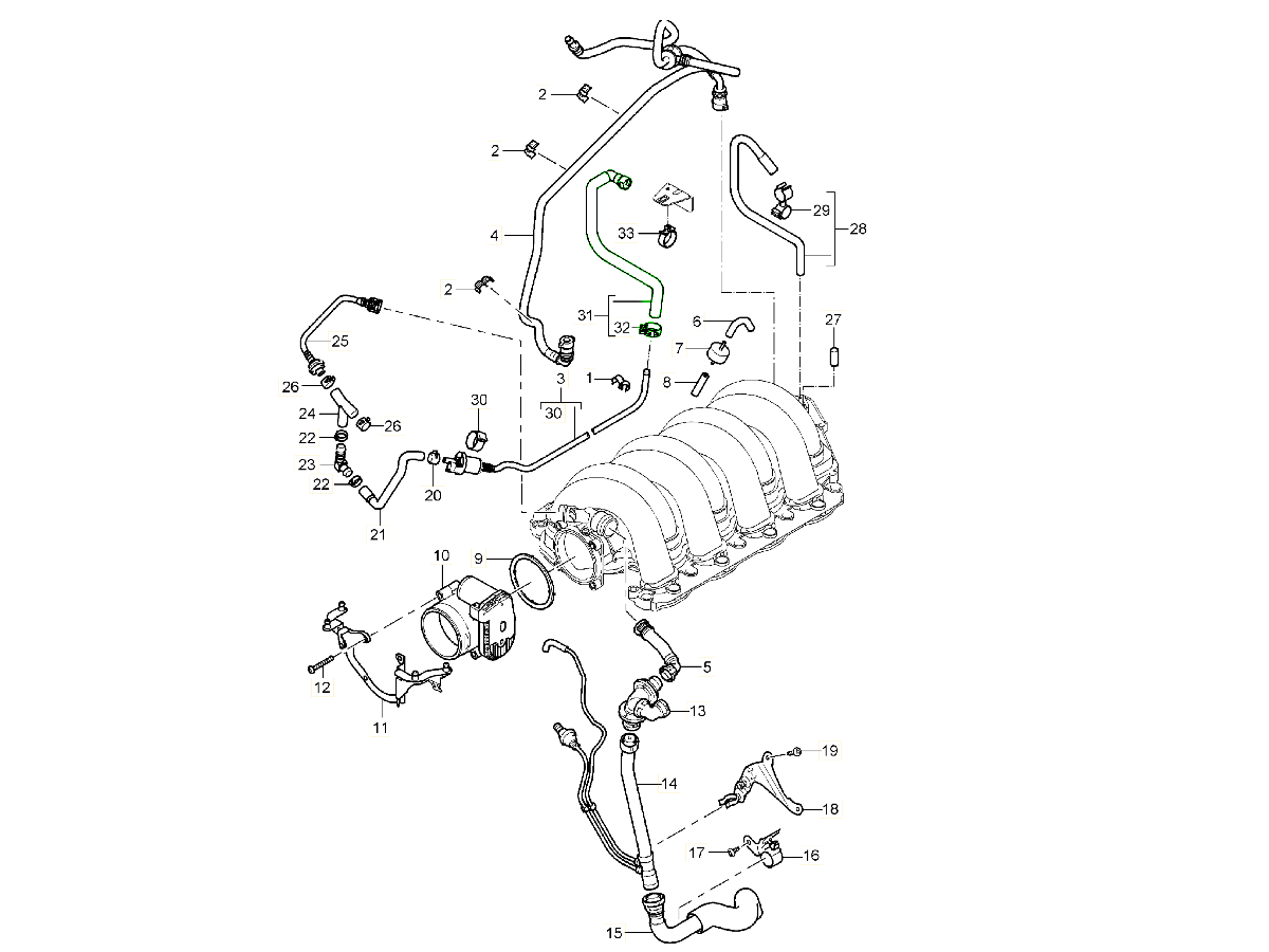 Porsche 964 C2 Bracket for brake master cylinder 96435506400 ...