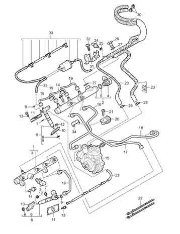 Fuel pressure sensor. Porsche Cayenne 957 Diesel - 95560623040 | Design 911